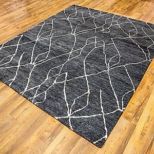Westside Market Moroccan Gray Rug Handmade Area Rug 100% Wool, 8' x 10'