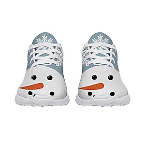 vogiant Christmas Snowman Snowflakes Womens Fashion Sneakers Sport Tennis Shoes,Size 6