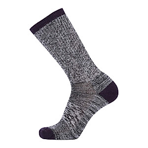 EnerWear 4 Pack Women's Merino Wool Outdoor Hiking Trail Crew Sock (US Shoe Size 4-10, Dark Purple/Black Stripe/Multi)