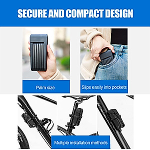 Monotre Compact Folding Bike Lock, 2.3 FT Heavy Duty Anti-Theft High Security Bicycle Folding Lock, Anti 12t Hydraulic Shear, with Key and Lock Holder, Suitable for Bicycles/Electric Scooters/Ebike