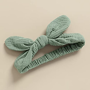 Veurshop Newborn Baby Girls' Summer Clothes One Piece Rompers Cute Sleeveless Jumpsuit Outfit with Headband (Green,12-18 Months)