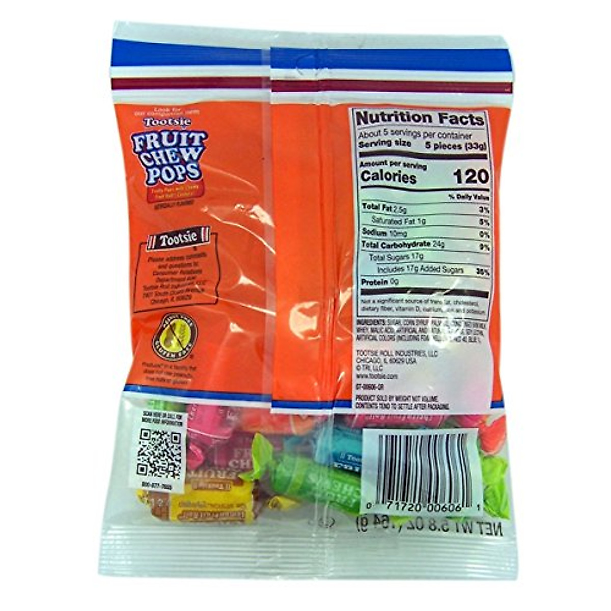 Tootsie Fruit Chews Assorted Fruit Rolls, 5.8 oz, Pack of 3