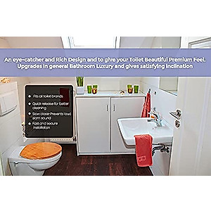 J&V TEXTILES Round Toilet Seat W/ Easy Clean & Change Hinge (Gray)