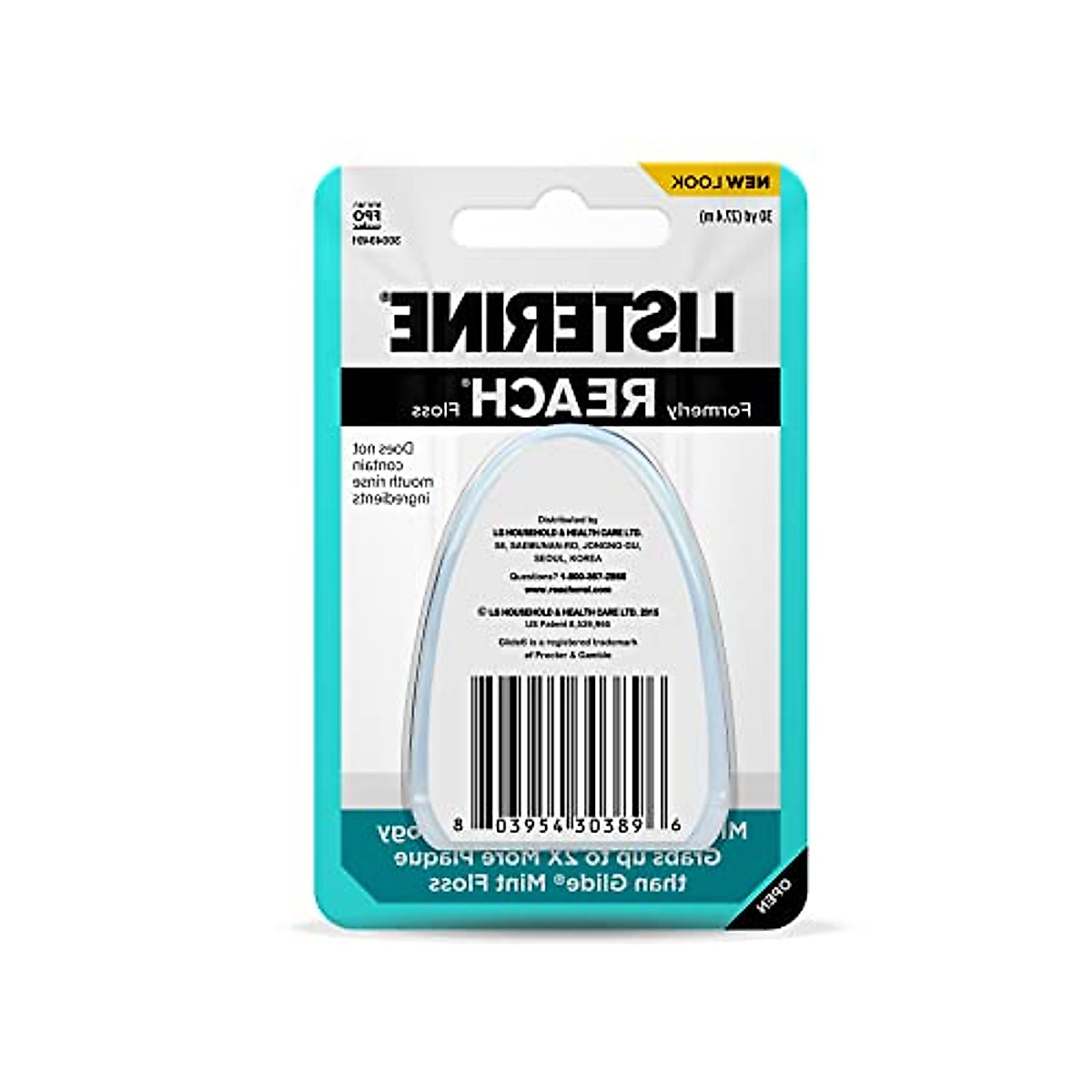 Listerine Ultraclean Waxed Mint Dental Floss | Effective Plaque Removal, Teeth & Gum Protection | Shred-Resistant for Thoroughly Clean in Tight Area, PFAS FREE | 30 Yards, 1 Pack