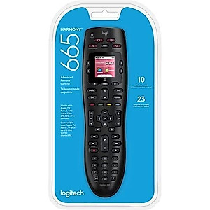 Logitech Harmony 665 Advanced Remote Control, Universal Entertainment Remote, Replaces up to 10 remotes with Guided Online Set-up and Interactive Help (Renewed)