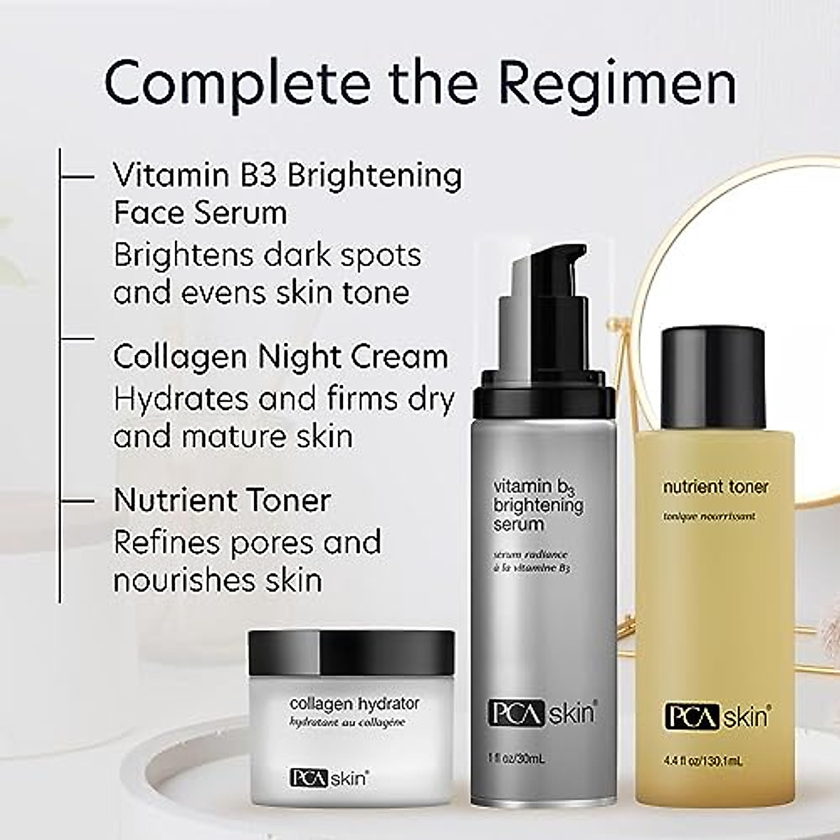 PCA SKIN Vitamin B3 Brightening Serum, Anti Aging Serum for Dark Spots and Skin Discoloration, Made with Hydrating Niacinamide and Antioxidants, Helps Minimize Redness and Uneven Skin Tones, 1.0 Pump