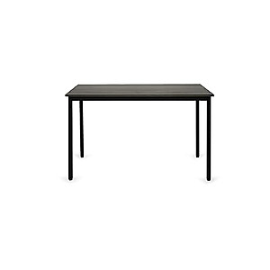 Atlas Desk (Walnut), Barricks Utility Table with Laminate Top & Steel Legs Table, Utility, 24X47, Simplistic Iron Frame Dining Table Teak Color