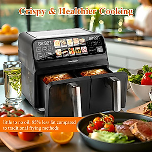 ChefRobot Air Fryer 8 Quart Dual Air Fryer TFT Screen Double Air Fryer for Family Size/Kitchen/RV
