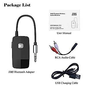 iDIGMALL Advanced Bluetooth 5.3 Receiver for Home Stereo HIFI Music Streaming, Mini Wireless Audio Adapter for Car Speaker with 3.5mm RCA Aux Jack, 20 Hours Playtime, Easy to Slide ON/OFF, Multi-Point