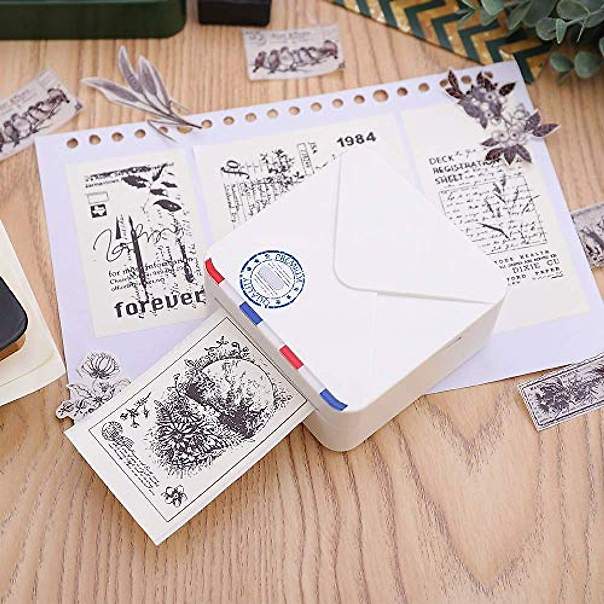 Phomemo M02S Mini Thermal Printer- Bluetooth Thermal Photo Printer with 3 Rolls Transparent Sticker Paper, Compatible with iOS + Android for Plan Journal, Study Notes, Art Creation, Work, Gift