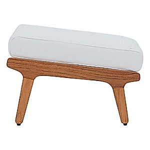 Modway EEI-2936 Saratoga Premium Grade A Teak Wood Outdoor Patio Ottoman with Cushions in Natural White