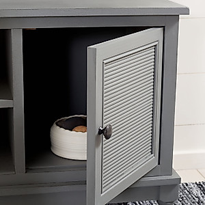 SAFAVIEH Home Collection Ryder Distressed Grey 2-Door 1-Shelf Entertainment Media Stand up to 55" Flatscreen TV