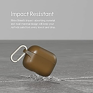 RHINOSHIELD AirPods Case with Carabiner Compatible with Apple [AirPods Pro 2] | Military Grade Drop Protection, Scratch Resistant, Wireless Charging - [Transparent, Standard Set]