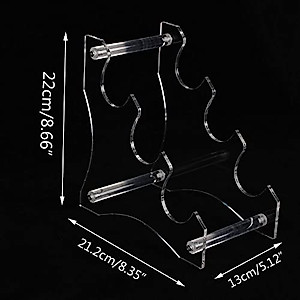 WANLIAN Lightsaber stand sword stand sword hook 3-layer acrylic desktop lightsaber display stand sword stand display stand sword stand holder (Transparent)