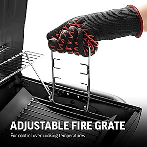 Char-Griller 3070 Texas Trio 3-Burner Dual Fuel Grill with Smoker in Black