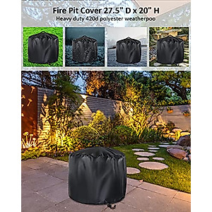 27“ Fire Pit Cover Round Fits for Solo Stove Yukon 2.0 - Stove Accessories for Camping and Outdoors Black