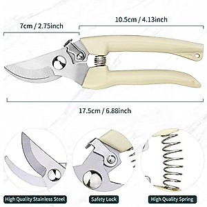 QIIYCCE Garden Shears,Lightweight Stainless Steel Bypass Pruning Shears，Sharp Garden Scissors For Pruning, Fruits, Flowers, Plants (1 PACK)