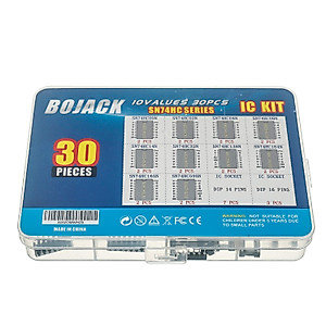 BOJACK 10 Values 30 Pcs Series Shift Output Registers IC chip,Including:SN74HC00N SN74HC02N SN74HC04N SN74HC08N SN74HC14N SN74HC32N SN74HC138N SN74HC164N SN74HC165N SN74HC595N IC Assortment Kit