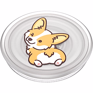 PopSockets Plant-Based Phone Grip with Expanding Kickstand, Eco-Friendly PopSockets for Phone - Translucent Cheeky Corgi