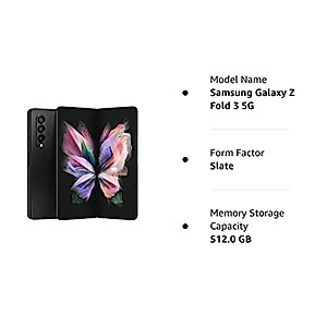SAMSUNG Galaxy Z Fold 3 5G AT&T 512GB Phantom Black (Renewed)