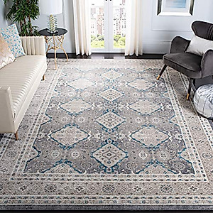 SAFAVIEH Sofia Collection 9' x 12' Light Grey/Beige SOF366B Vintage Oriental Distressed Non-Shedding Living Room Bedroom Dining Home Office Area Rug