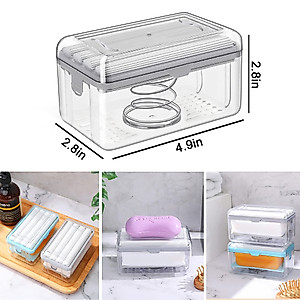 LELEMON Soap Dish with Drain Multifunctional Soap Dish Soap Cleaning Storage Foaming Box for Home Bathroom Kitchen Keep Soap Dry& Easy to Clean