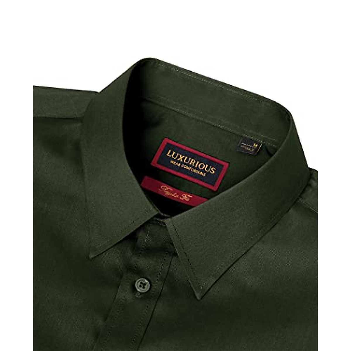 Lion Nardo Dress Shirts for Men Long Sleeve Mens Dress Shirts Regular Fit Casual Button Down Shirts Cotton Dress Shirts Army Green