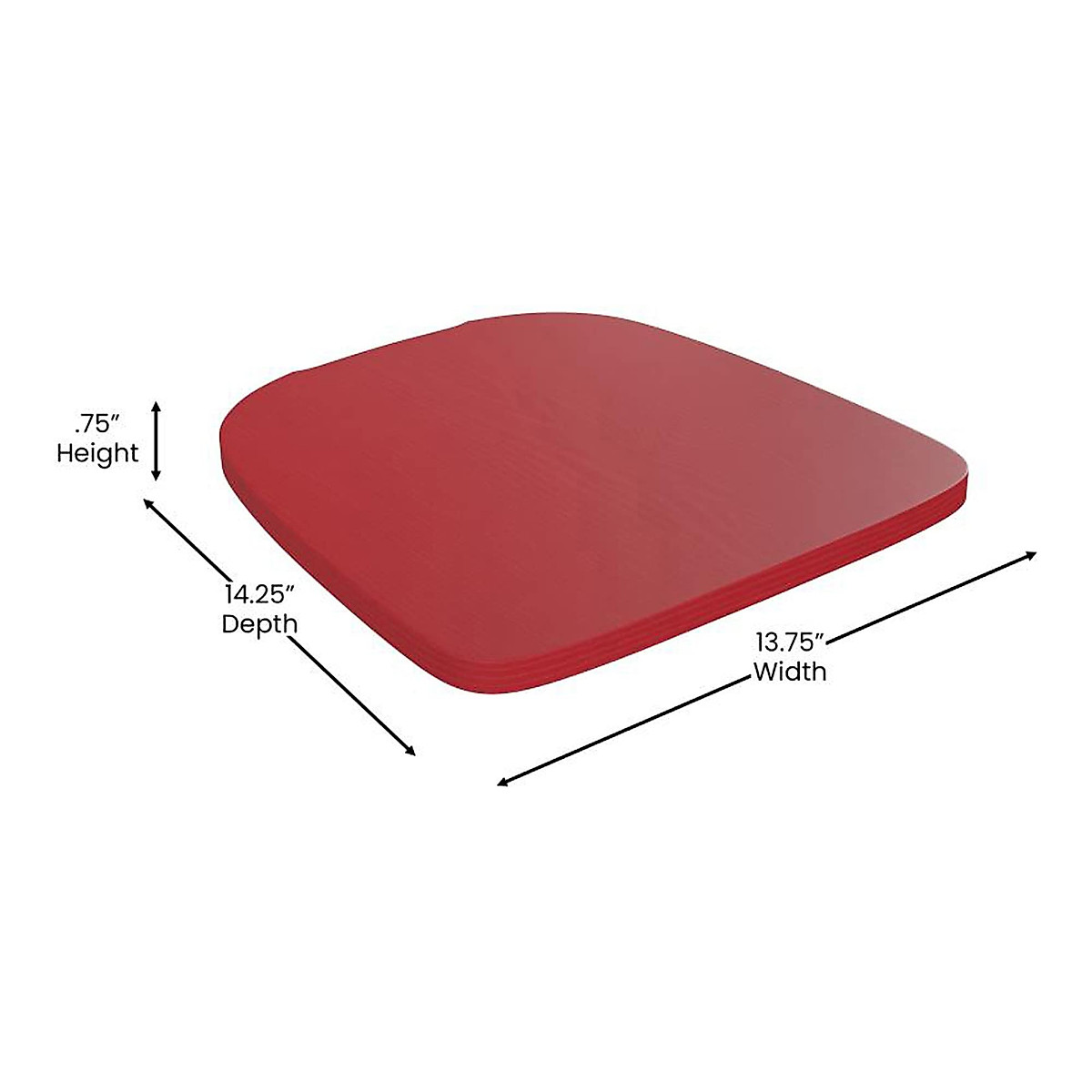 Flash Furniture Kai Commercial 24" High Indoor-Outdoor Counter Height Stool - Red Galvanized Steel Frame - Red Square All-Weather Poly Resin Seat - Removable Back