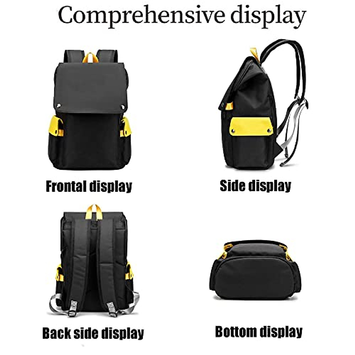 BIIEYAA Japanese Anime Backpacks, 18.8‘’ School Backpack for Anime Fans Laptop Bag Large Casual with USB Charging Port (D)