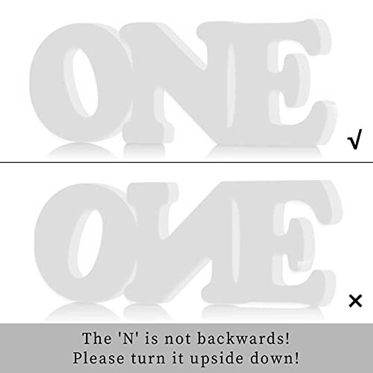 RTMISA One Letter Sign Top for First Birthday Free Standing Word Sign for Anniversary Party Baby Shower Table Top Décor