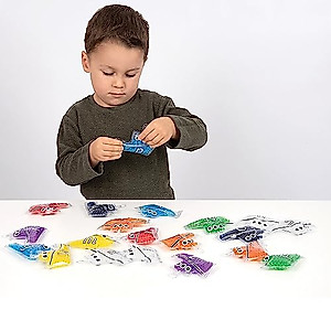 TickiT Rainbow Gel Alpha Boats - Set of 26 - 7 Colors - Teach Uppercase and Lowercase Letters - Sensory Manipulative