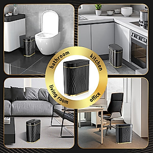 GloDeals Automatic Bathroom Trash Can with Lid: 2 Gallon Motion Sensor Trash Can, Touchless Small Bathroom Trash Bin, Waterproof Smart Garbage Can for Bathroom, Bedroom, Office, rv(Black)