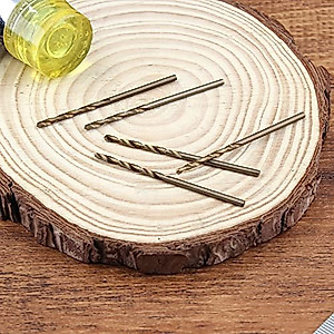 Qjaiune 5/64 Inch Cobalt Drill Bit Set, 20pcs M35 HSS Twist Drill Bit Set Titanium Coated Drill Bits, 135 Degree Split Point Jobber Drill Bits for Metal Hardened Steel Aluminum Cast Iron Wood Plastic