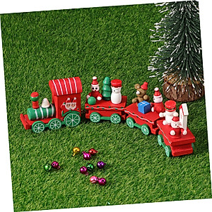 BESTOYARD 2pcs Christmas Ornaments for Kids Miniature Train Christmas Train Decorations Xmas Train Toy Miniature Christmas Train Mini Christmas Train Wood Bamboo Child Model Christmas Tree