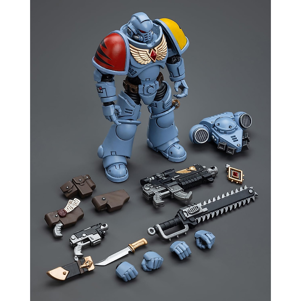 Pipigirl JoyToy 40K Space Marine Genuine License 1/18 Soldier, 4inch Models Space Marines Action Figures Kits (Space Wolves Intercessors)