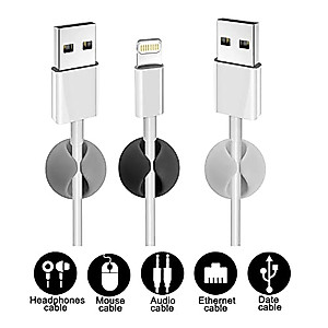 Cable Clips Cord Holder for Desk,12 Pack Adhesive Cord Clips Cable Management Clips, Cord Organizer for Home, Office, Car, Desk Nightstand