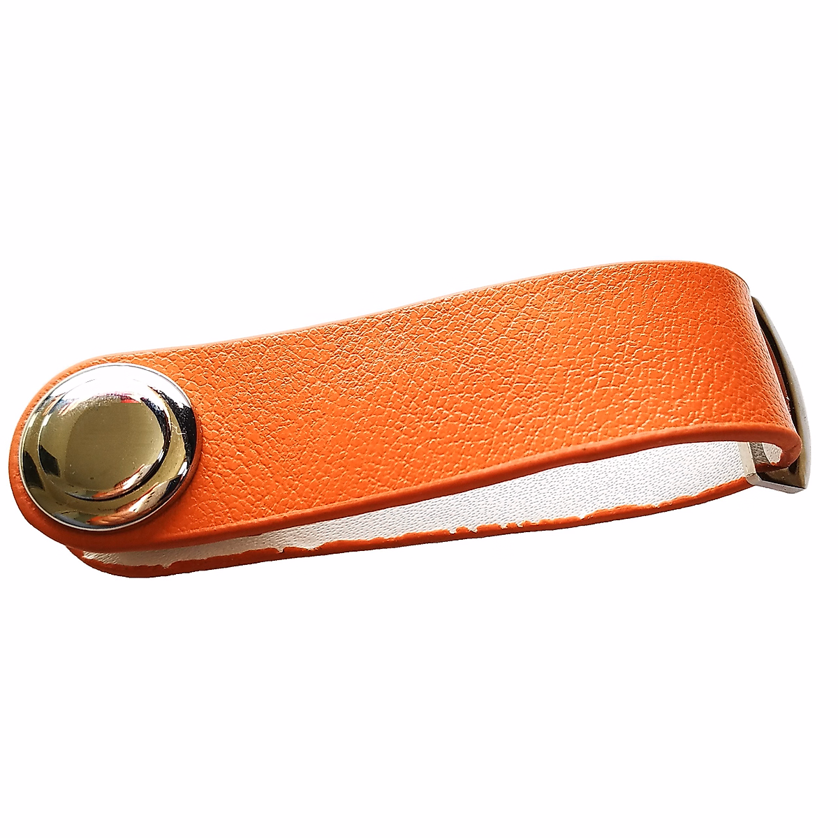 UbiGear Compact Smart Key Chain Expandable Leather Holder Organizer (Hold 1-6 Keys) (Leather, Orange)