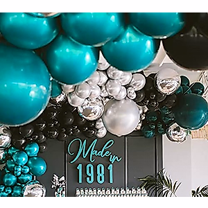 Oopat DIY Metallic Emerald and Teal Balloon Garland Arch Kit Engagement Anniversary Communion Graduation 30th Birthday Event Backdrop Party Decoration (Emerald and Teal)