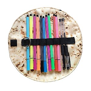 WONIU Creative Burrito Tortilla Pen Pencil Case, Funny Stationery Pen Pencil Pouch Holder Makeup Roll Up Case Bag for Makeup brush, art brush, paintbrush, pencil, pen