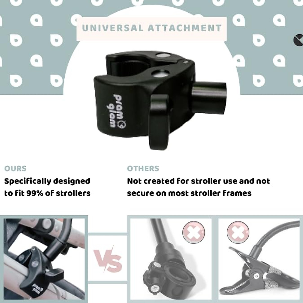 Pramglam Looky Lou Stroller Mirror - See Your Baby's Face on Stroller Walks. Stroller Accessories to Connect & Engage with Baby or Toddler in Pram or Jogging Stroller. Universal Stroller Attachment.