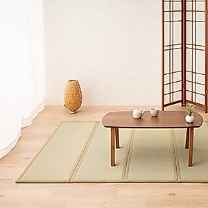 EMOOR Japanese Traditional Tatami Mat Twin-XL, Natural (Undyed), Made in Japan Tatami Floor Mats