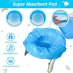 Disposable Potty Liners Compatible with OXO Tot 2-in-1 Go Potty 45 Counts Super Absorbent Potty Refill Bags Leak-Proof Bags fit Most Kids Portable Potty
