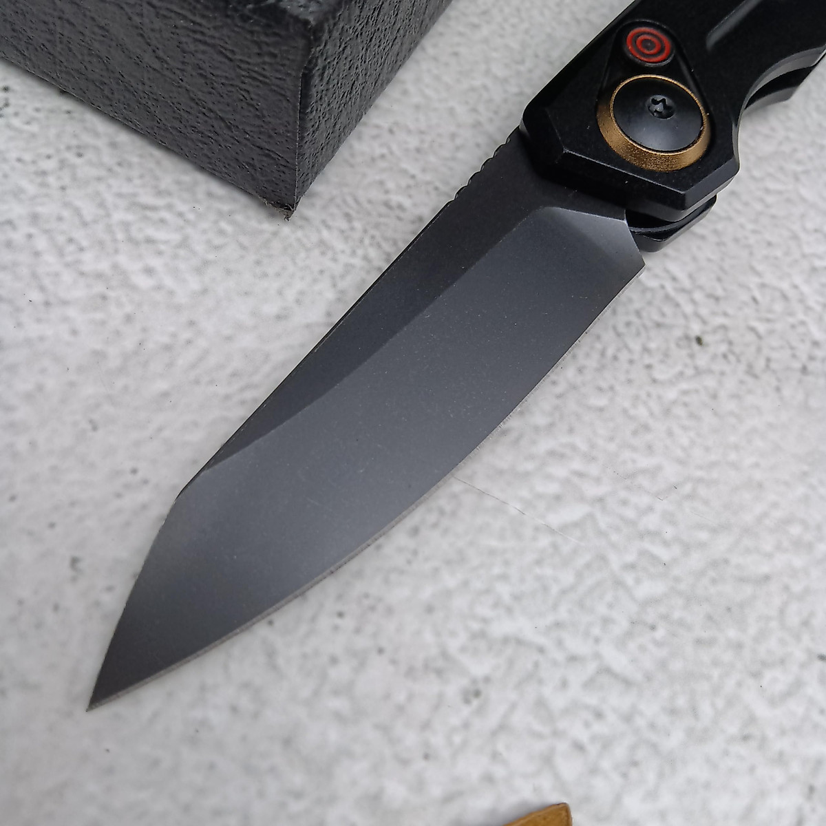 6.7in Assisted Opening Pocket Knife, Push Button Lock Folding Knife for Men, 8Cr13Mov Black Blade, Aviation Aluminum Handle with Belt Clip, Lightweight for Camping Survival