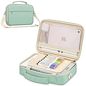 FINPAC Large Bible Cover w/Shoulder Strap, Carrying Book Case Church Bag Bible Protective w/Pen Slots and Zippered Pocket, Perfect Gift for Kids Girls Women (Light Green)