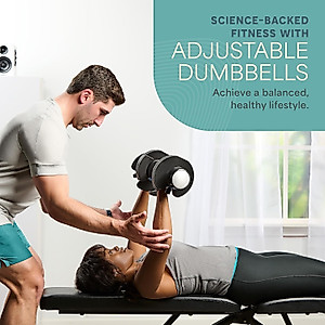 LifePro Adjustable Dumbbell Set – 5-25 lb Dumbbells Set of 2, Quick Change Rotating Hand Weights for Women//Men at Home Gym Weight System - 5-25 Pound, Ideal for Home Strength Training