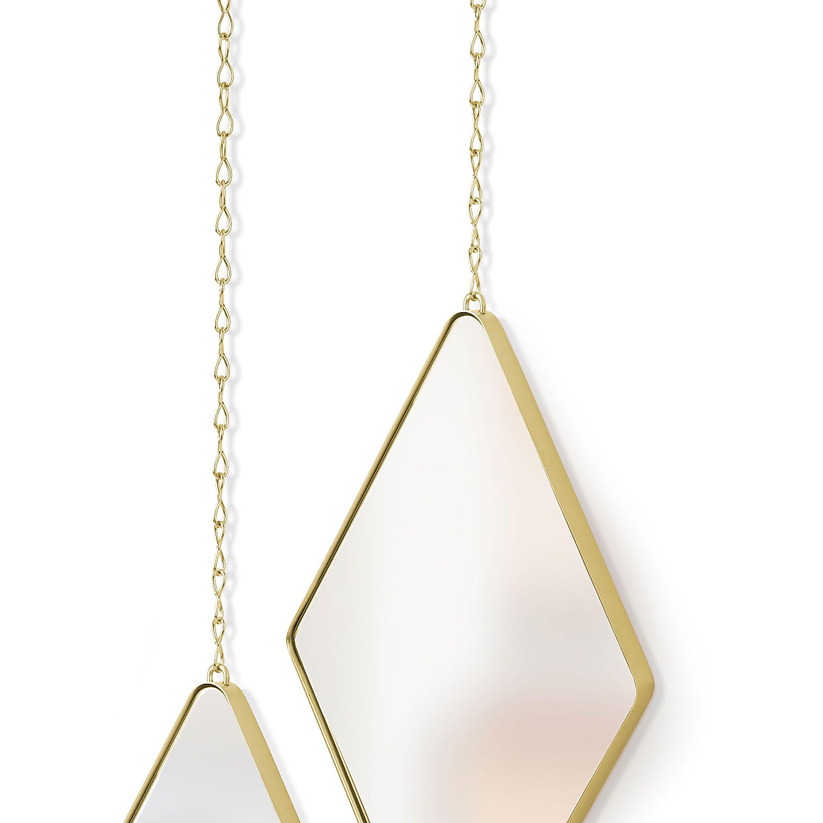 Umbra 358777-221 Dima, Matte Brass, Set of 3, Trio of Decorative Mirrors Apartment Décor/Wall Art, Diamond