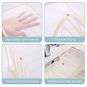 HIPTIS Wardrobe Clothes Organizer, 4PCS Closet Drawer Organizer for Closet, Mesh Clothes Storage Organizer 7Grids for Thin Jeans, T-shirts, Underwear, Socks, Scarves, Leggings, Skirts 2L+2M