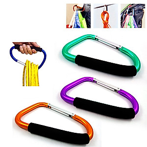 8" Jumbo Aluminum Carrying Hook Grocery Shopping Carabiner Heavy Duty Snap Lock