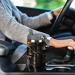 YTLKGFP 30 Oz Large Capacity Car Cup Drum Set Tumbler with Handle Straw Lid Insulated Stainless Steel Water Bottle Travel Mug Leak-proof Car Cup Keeps Cold Or Hot