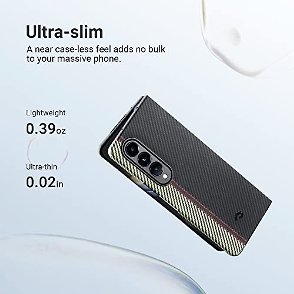 PITAKA Z Fold 4 Case, Slim & Light Galaxy Z Fold 4 Case with a Case-Less Touch Feeling, 600D Aramid Fiber Made [Fusion Weaving Air Case - Overture]